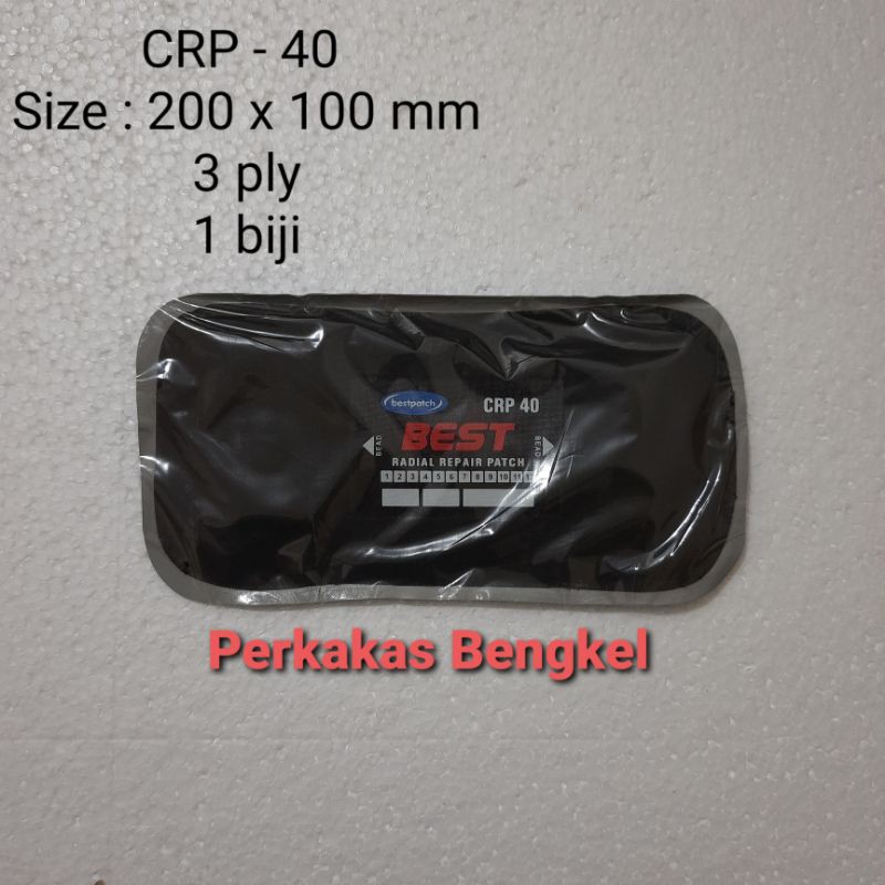 Jual CRP 40 - Bestpatch karet tambal tip top CRP 40 ukuran 200 x 100mm 3ply tambal ban radial ...