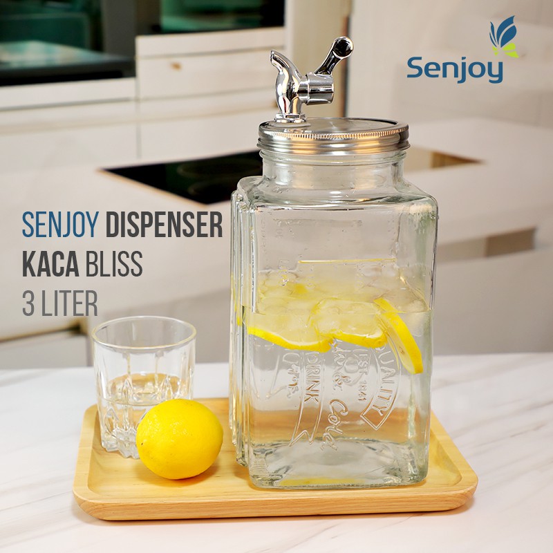 Jual Dispenser / Toples Bliss Kaca 3L ( SJ-111) Senjoy | Shopee Indonesia