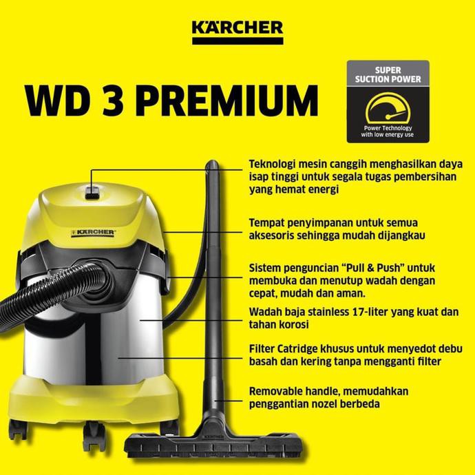Jual Karcher WD 3 Premium Wet and Dry Vacuum Cleaner | WD3 | Penyedot ...