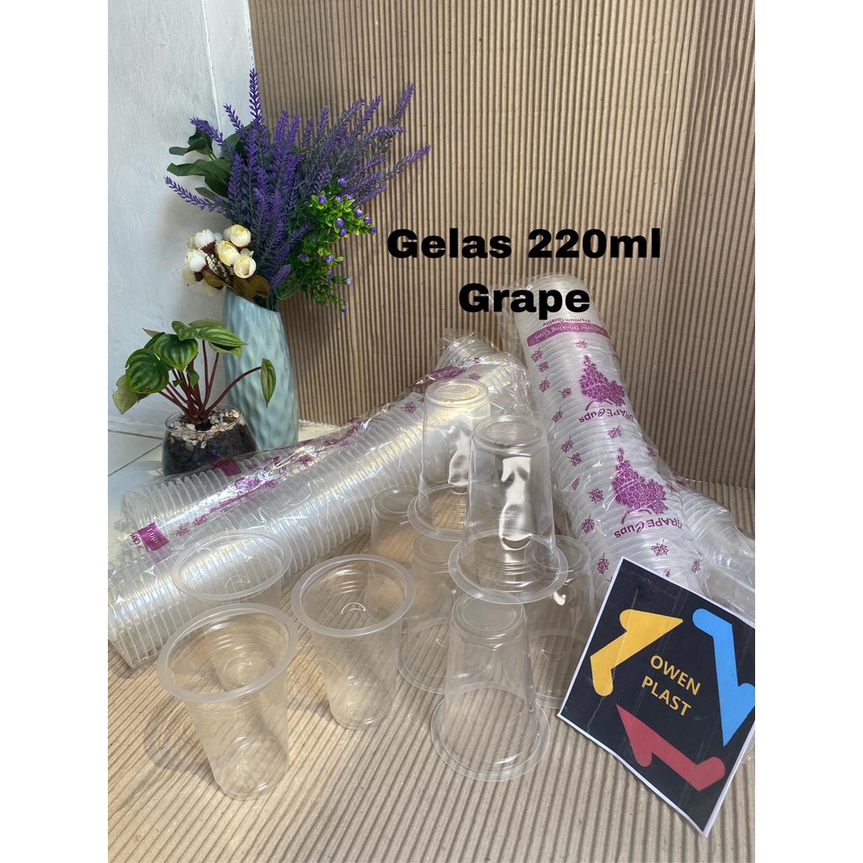Jual GELAS KOPI/GELAS PLASTIK MEREK GRAPE 220ML GELAS KOPI SUSU TEH ...