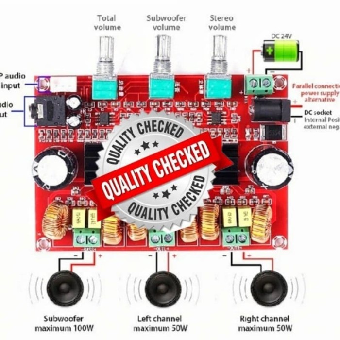 Jual 2.1 Class D Power Amplifier Tpa3116 Tpa3116D2 2 X 50W 100W Subwoofer | Shopee Indonesia