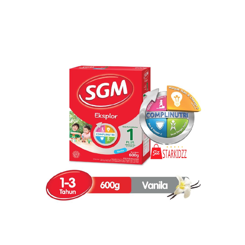 Jual SUSU BUBUK SGM EKSPLOR 1PLUS 600GR VANILA SUSU SGM | Shopee Indonesia