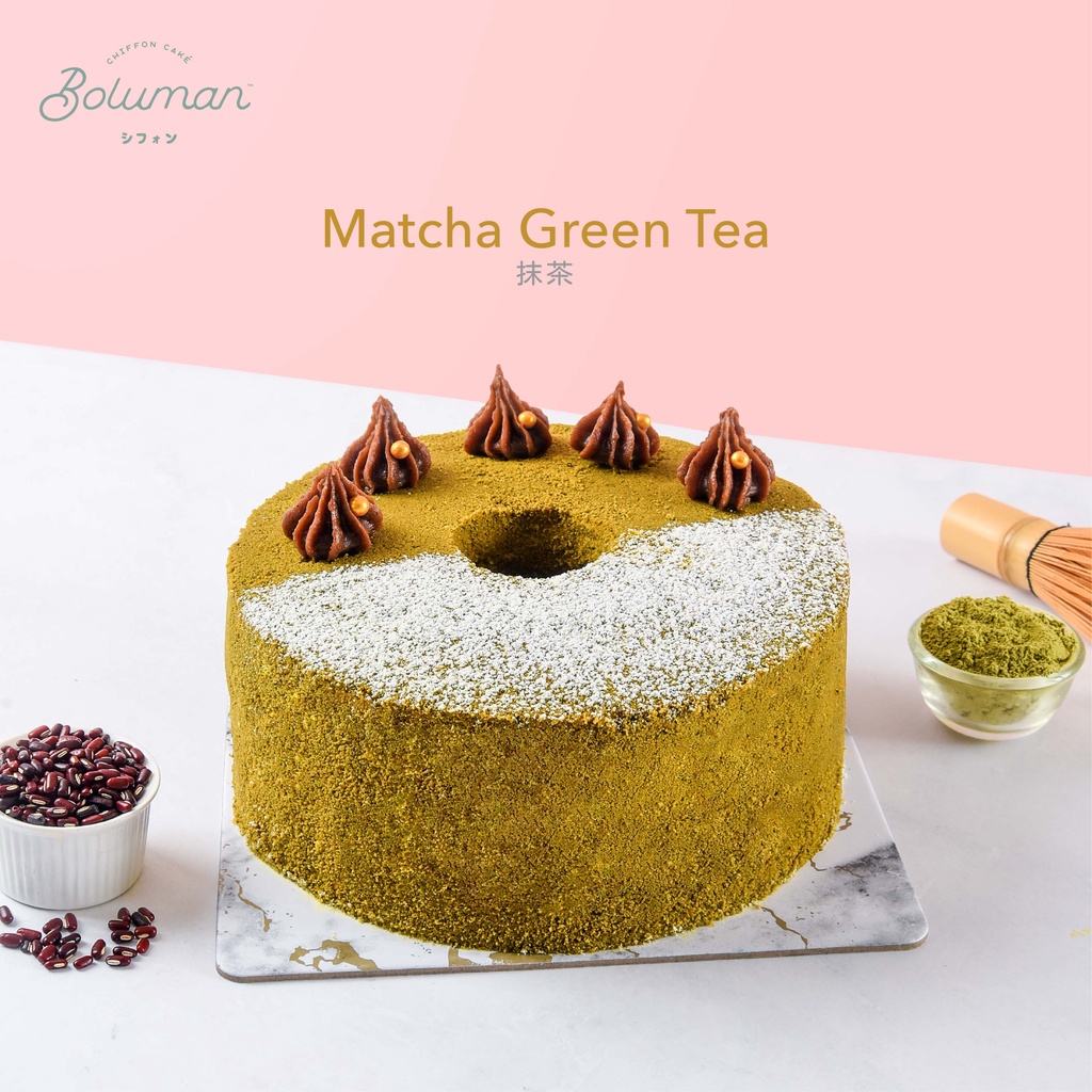 Jual Boluman | Matcha Green Tea Whole Chiffon | Cake | Gift | Kue Bolu ...