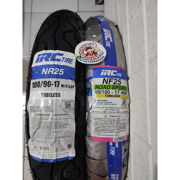 Jual PAKET Ban IRC NF25 80/100-17 & NR25 100/90-17 Tubles Verza, Mega ...