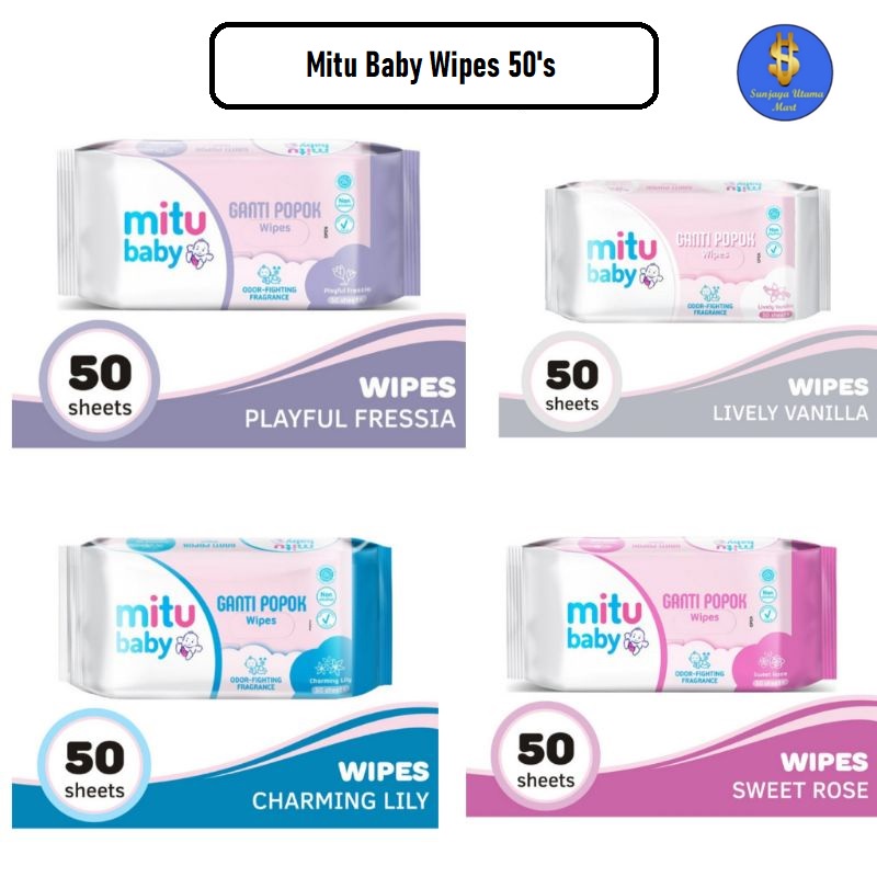 Jual Mitu Tisu Basah Bayi 50's All Variant-Mitu Baby Wipes All Variant ...