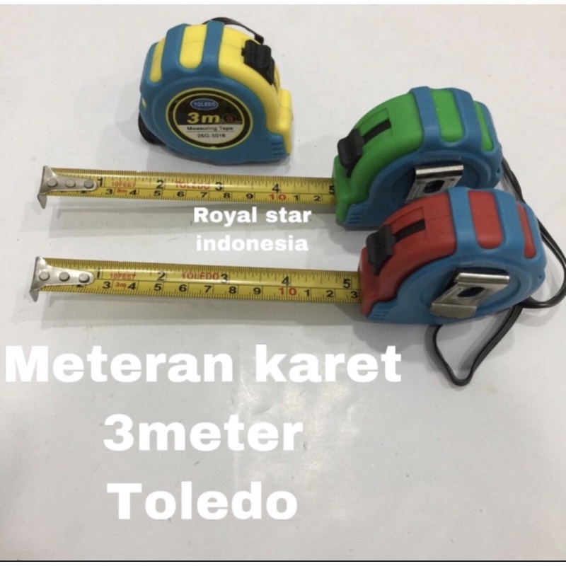 Jual 3mtr TOLEDO meteran tarik karet 3mtr measurement tape 3meter ...