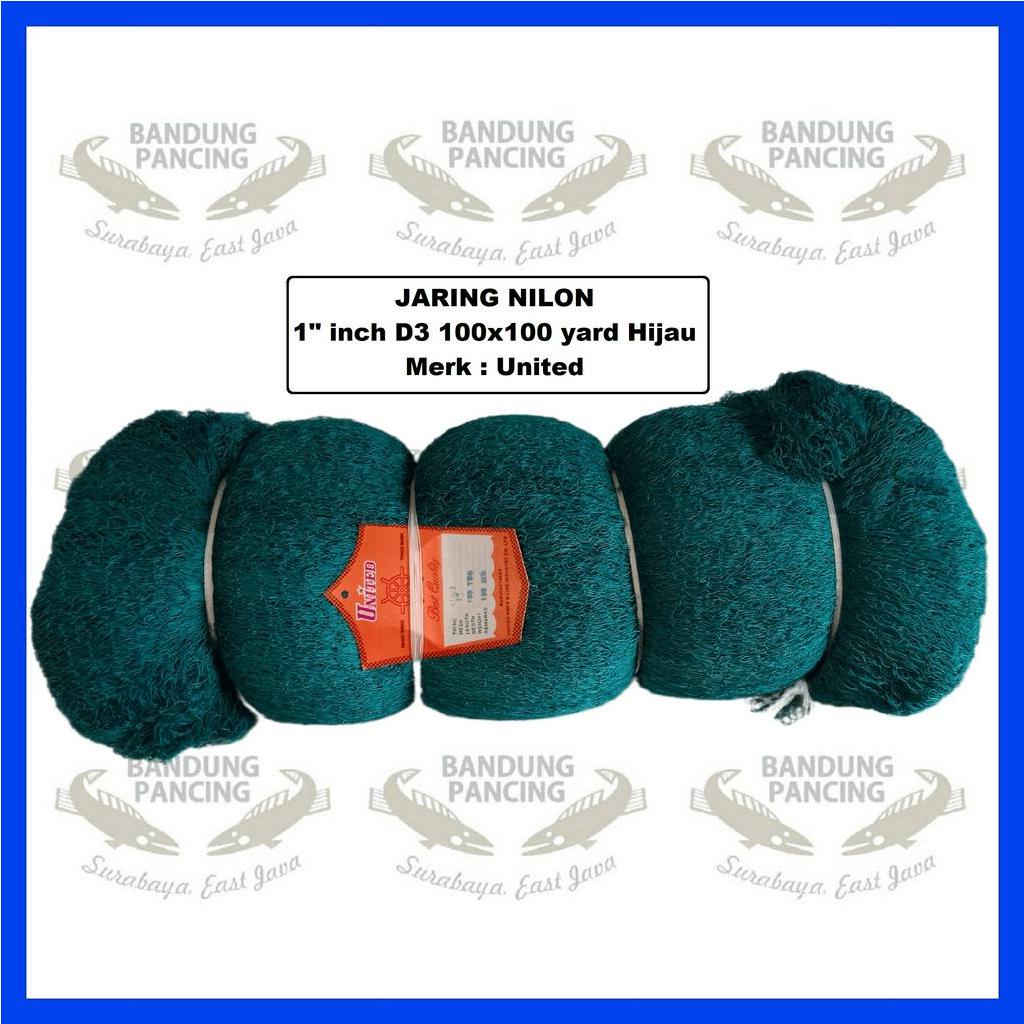 Jual Jaring Nilon 1 inch D3 100x100 yard Hijau United / Jaring Nelayan ...