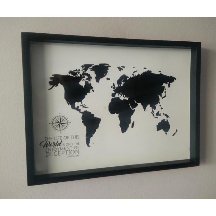 Jual Pittura | Hiasan Dinding Wooden Poster Lukisan Pajangan World Map ...