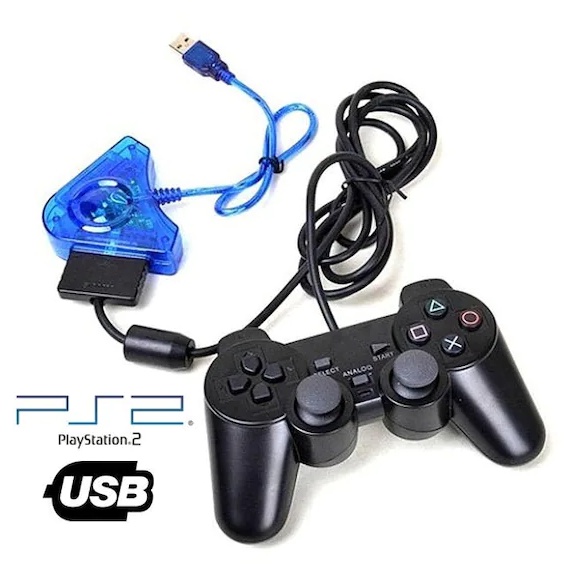 Jual Stik Joystick Gamepad Controller PS2 PS3 PC Kabel USB Konverter ...