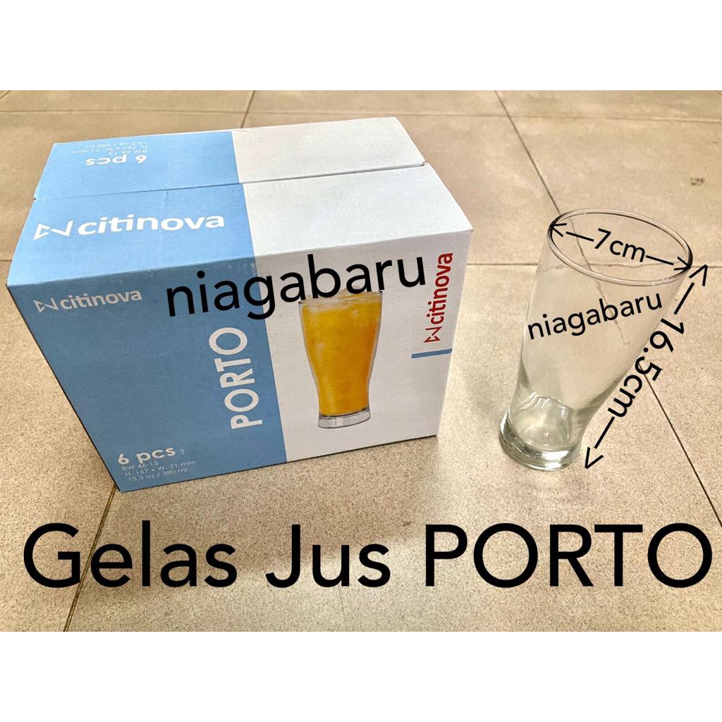 Jual Gelas Jus PORTO 6 Pcs / Gelas Kaca Tinggi / Gelas Minuman / Gelas ...