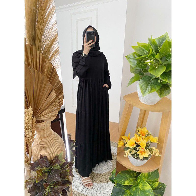 Jual Gamis Polos Simpel Elegan Terbaru 2024 Kekinian Remaja Dewasa COD ...
