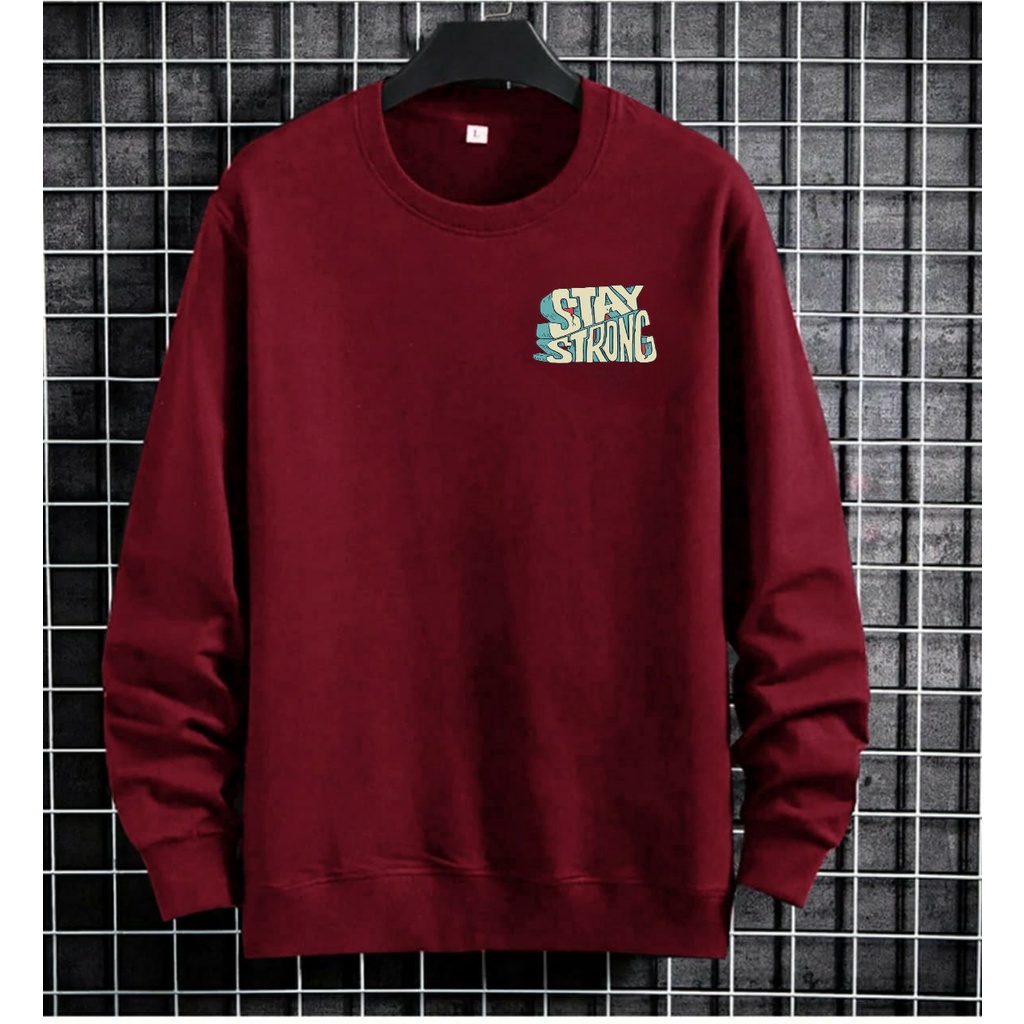 Jual TORETTO-Baju sweater stay strong | baju kaos lengan panjang | baju ...