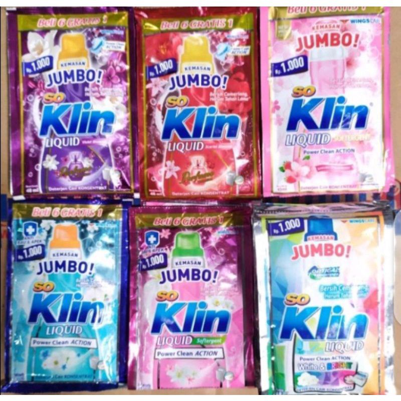 Jual So Klin SOKLIN detergent deterjen liquid cair 1000 / jumbo renceng ...