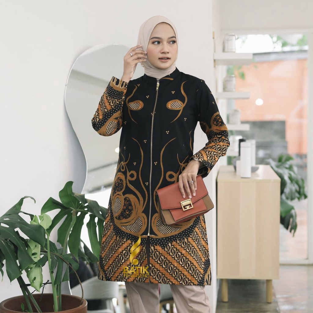 Jual PEVITA Tunik Atasan Baju Batik Wanita Lengan Panjang Original Prabuseno Modern Premium ...