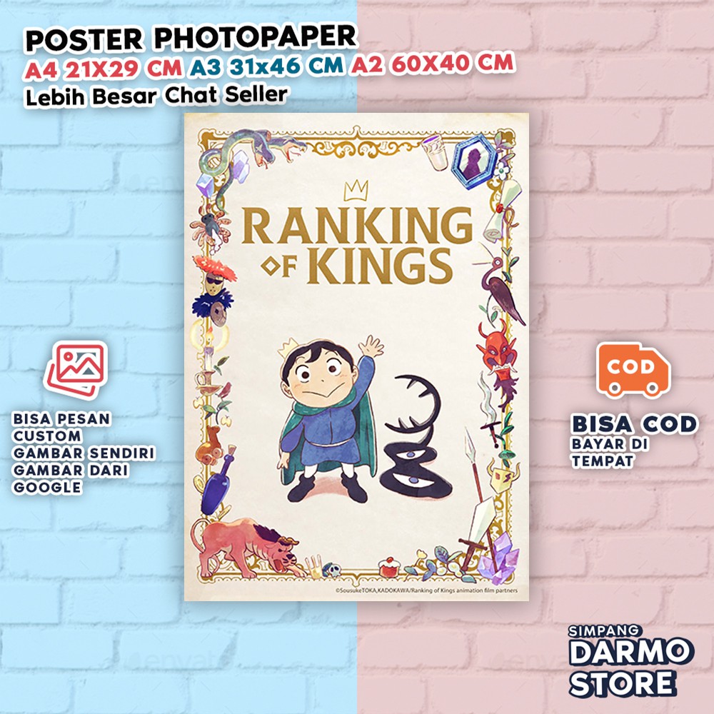 Jual Poster Ousama Ranking Anime Ranking of Kings Wibu Bojji Kage Daida ...