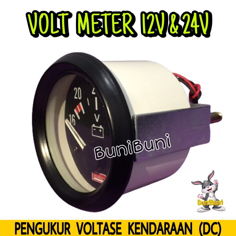 Jual Volt Meter / Voltmeter 12V & 24V - Indikator Pengukur Voltase Aki ...