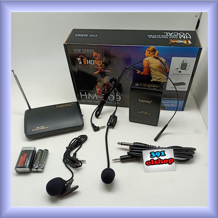 Jual Mic wireless Mic Senam Mic imam masjid kancing jepit bando Homic ...