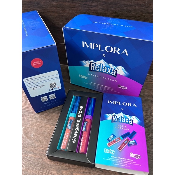Jual Matte Lipcream Implora X Relaxa Barlet dan Grape Limited Edition ...