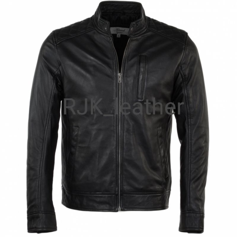 Jual JACKET KULIT COWOK ORIGINAL ASLI DOMBA GARUT WARNA HITAM POLOS ...