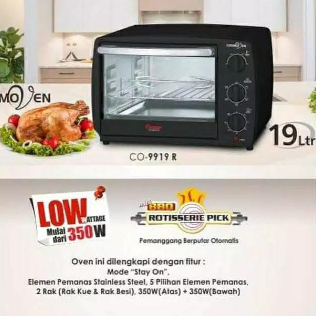 Jual OVEN COSMOS LISTRIK 19L CO 9919R - LOW WATT - ROTISSERIES ...