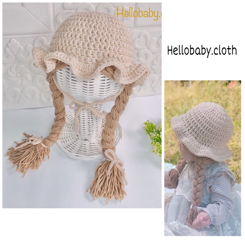 Jual Topi Rajut Bayi Rambut Palsu BEIGE/Topi Rajut Korea/Topi Rajut ...
