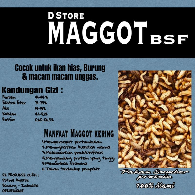 Jual MAGGOT KERING MAKANAN SUPLEMENT (IKAN , BURUNG & REPTILE) | Shopee ...