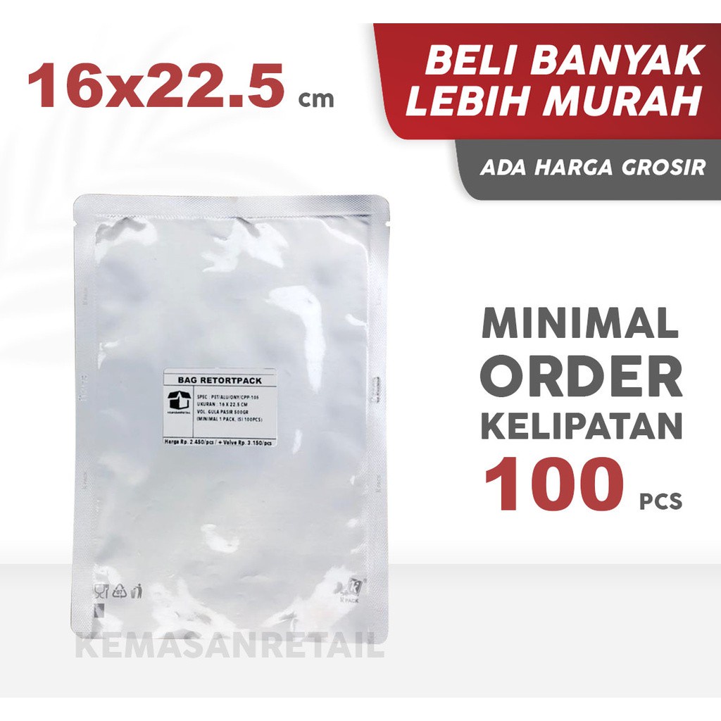 Jual Kemasan Bag Aluminium Retort Pack Tebal 16x22.5 500gr | KEMASAN JAYA GEMILANG | Shopee ...