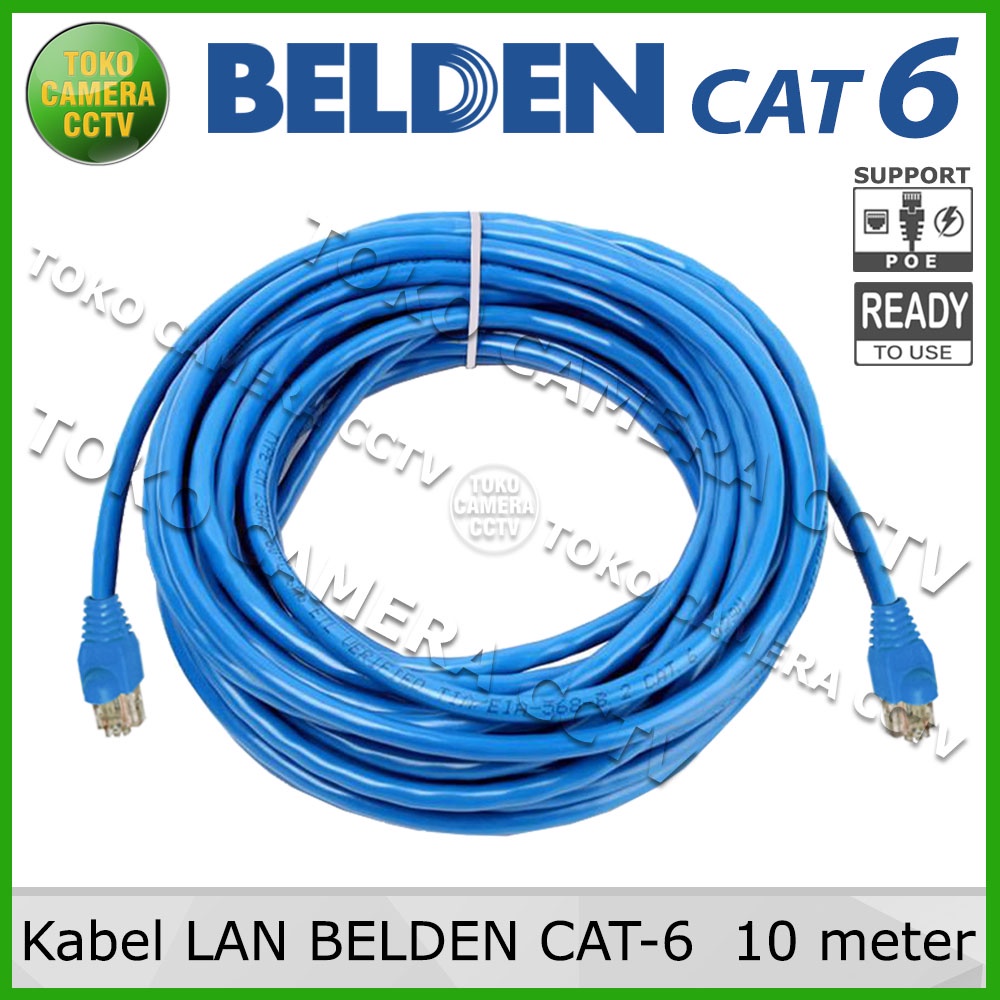 Jual KABEL LAN BELDEN CAT6 10 meter / UTP BELDEN CAT 6 10m | Shopee Indonesia