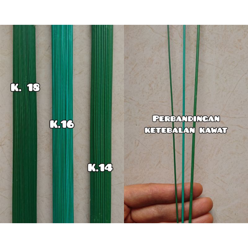 Jual Kawat Batang Tangkai Hijau Kawat Tangkai Hijau Ikatan Isi Sesuai ...