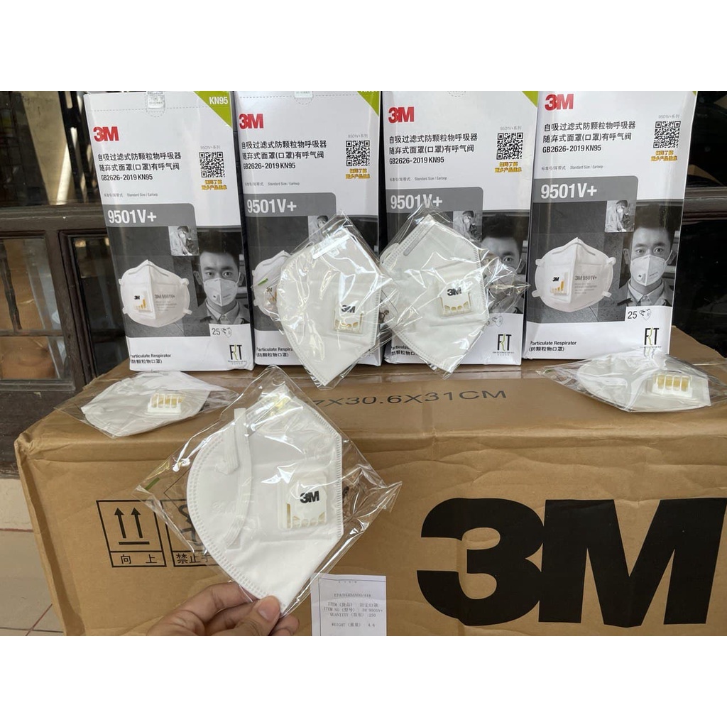 Jual Masker 3M KN95 9501V+ / 9502V + Earloop ORIGINAL KN95 Medis ...