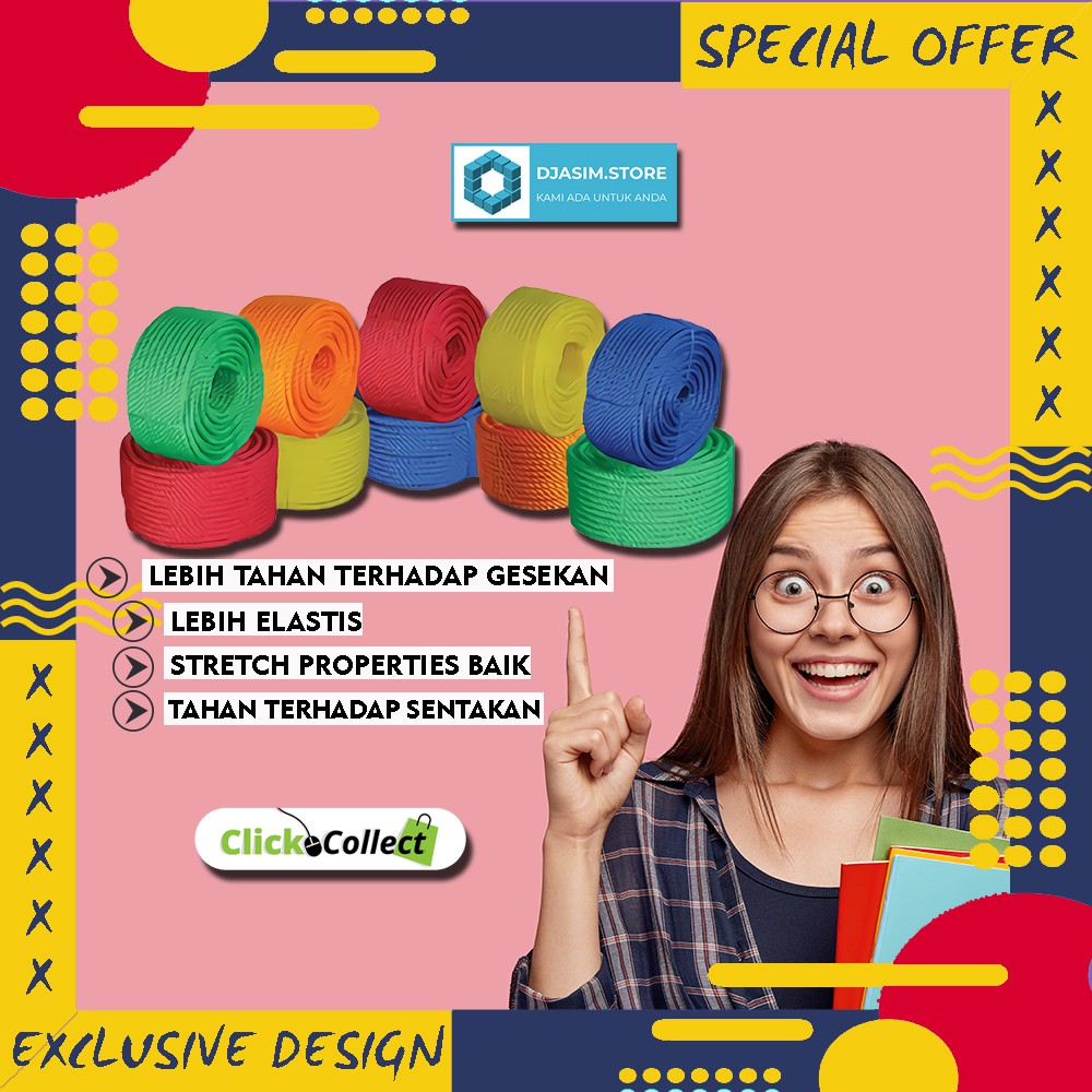 Jual TALI TAMBANG NYLON NILON PLASTIK 3 MM PER METER | Shopee Indonesia
