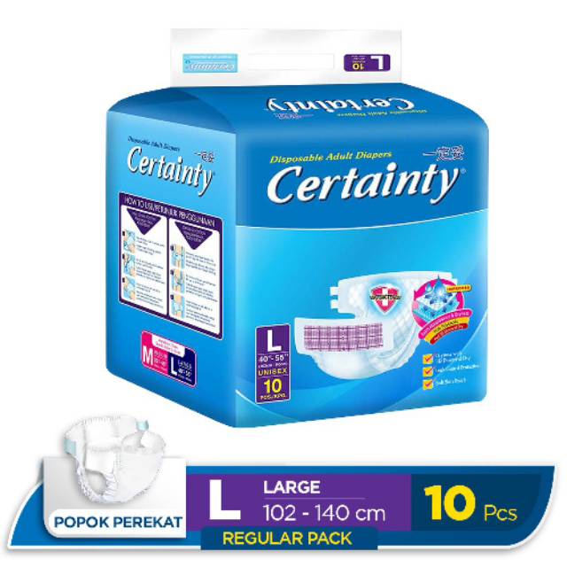 Jual Isi 10 Pcs Popok dewasa perekat ukuran L (102 - 140 cm) | Shopee ...