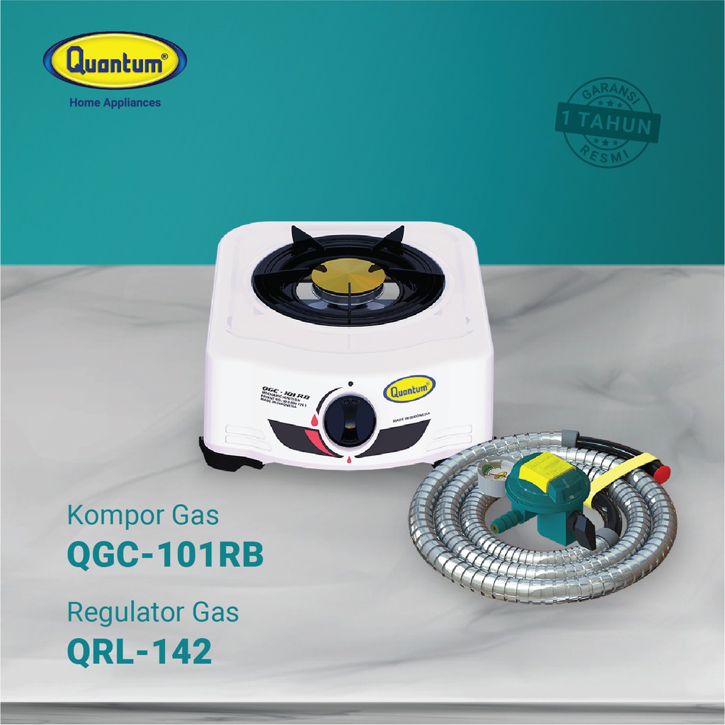 Jual Paket Kompor Gas Quantum 1 Tungku QGC 101 RB Dan Selang Regulator ...