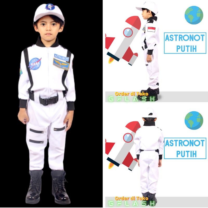 Jual Baju Seragam Profesi Anak Astronot Putih Kostum Cowok Laki Laki ...