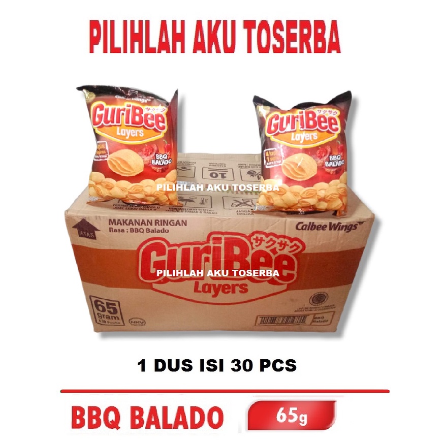 Jual Guribee Layers BBQ Balado 65 gr - ( HARGA 1 DUS ISI 30 PCS ) | Shopee Indonesia
