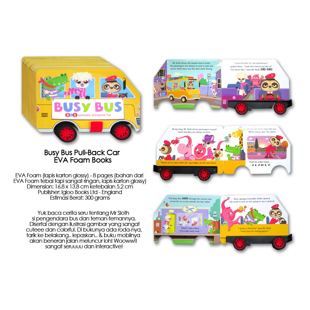 Jual [Igloo Books] Busy Bus , Speedy Fire Engine & Little Train Pull ...