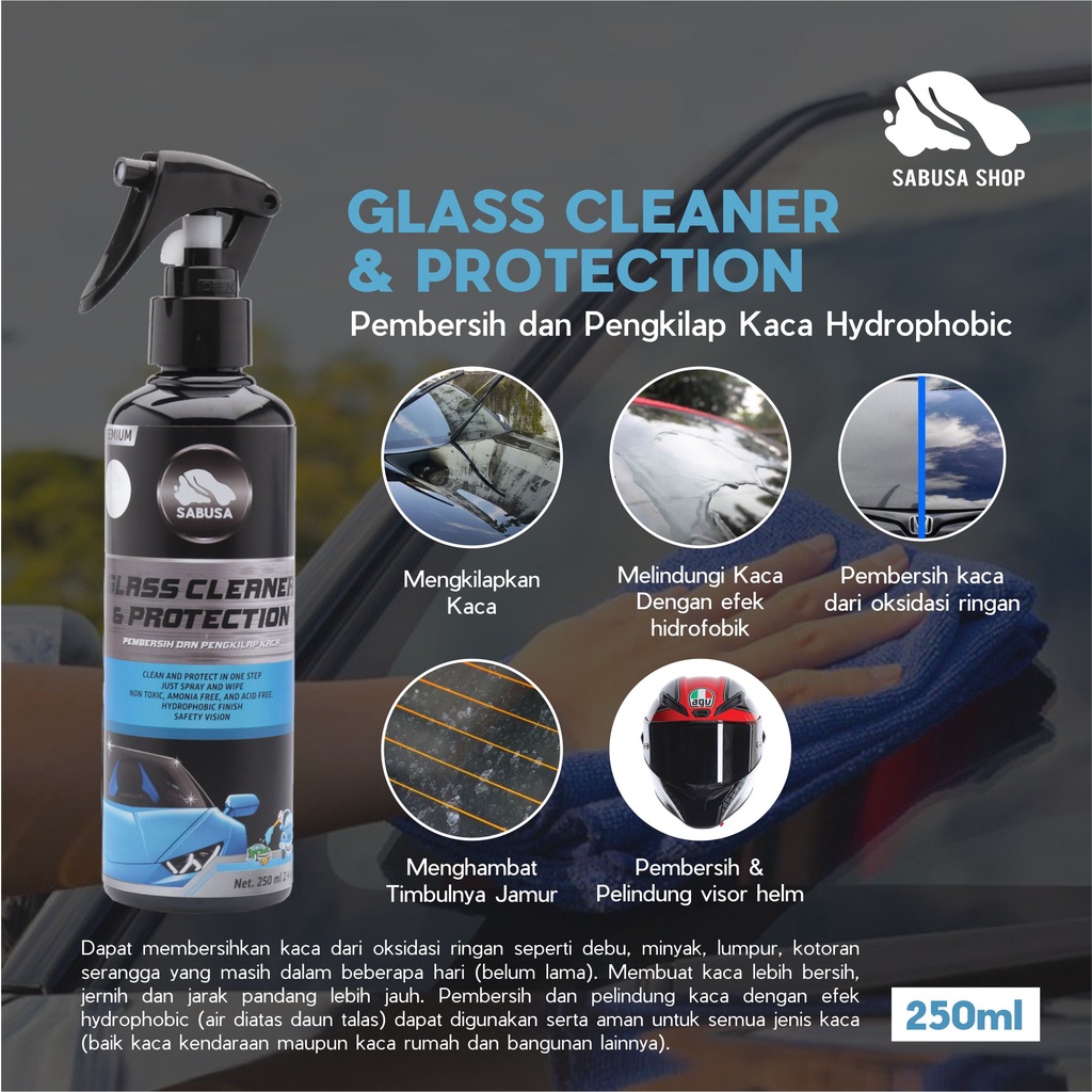 Jual SABUSA Glass Cleaner Pengkilap Coating Efek Daun Talas Kaca Mobil ...