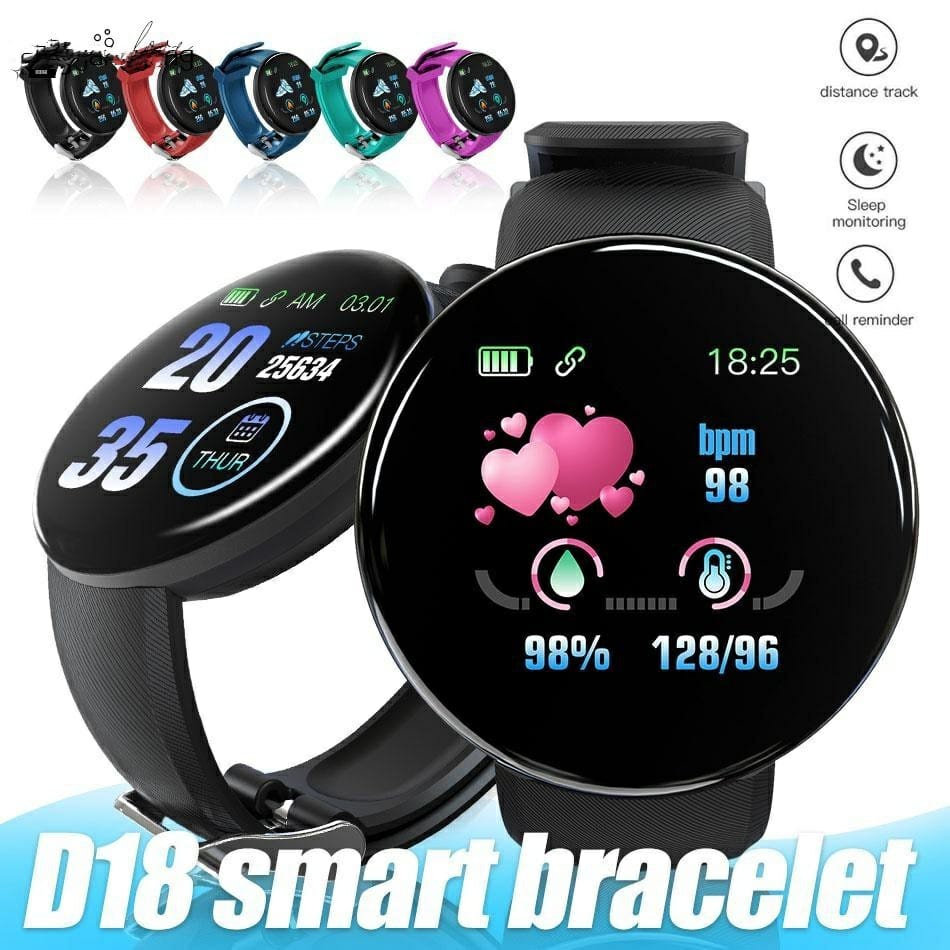Jual (BISA COD) Smartwatch D18 Jam Tangan digital Pria Wanita d18 ...