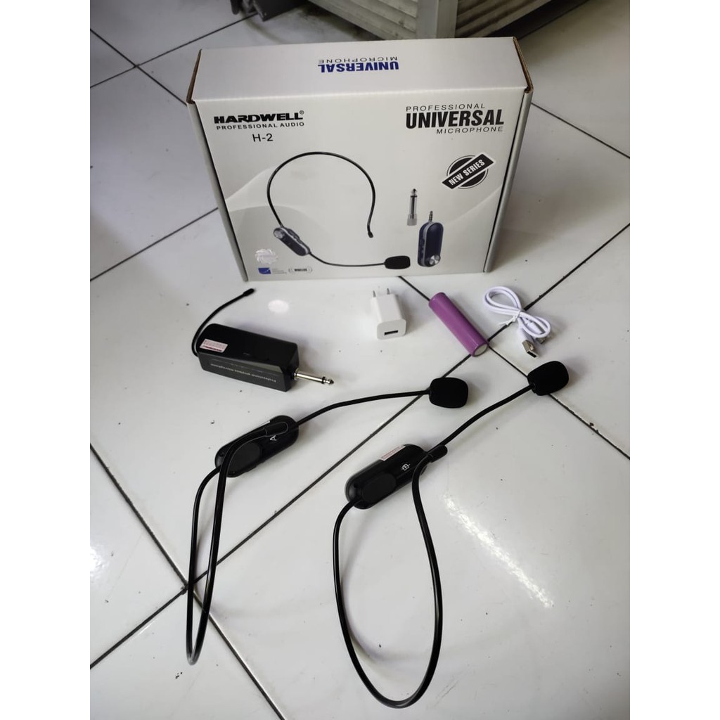 Jual Mic Wireless Clip on Hardwell H2 H-2 H 2 Dual Mic Bando Mic imam ...
