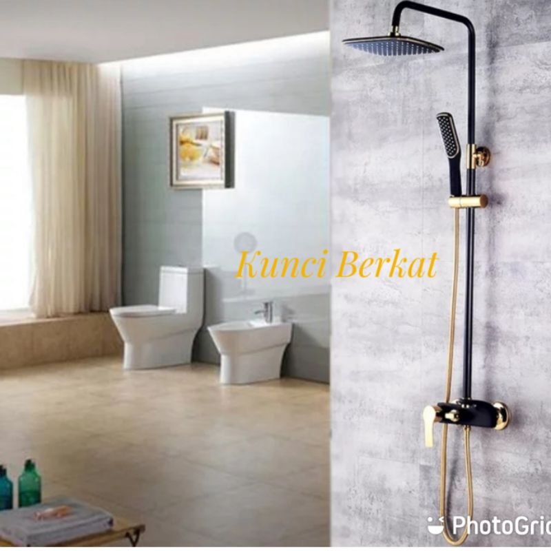 Jual Shower Coloum Hitam Gold/Shower set Black Gold/Sower Colom/Shower ...