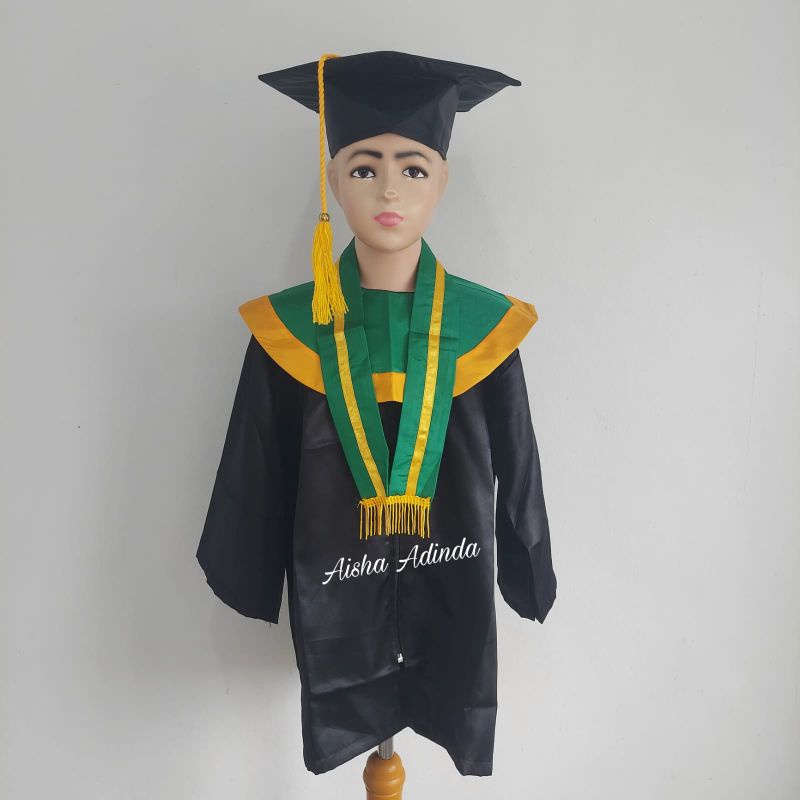Jual BAJU TOGA WISUDA ANAK PAUD TK HIJAU LIST KUNING EMAS ORIGINAL ...