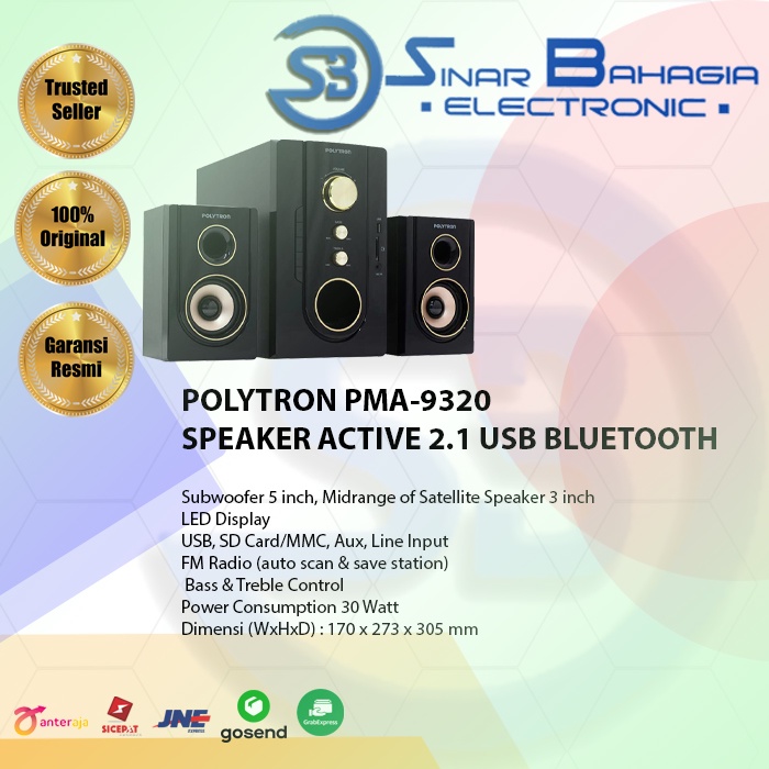 Jual POLYTRON PMA-9320 SPEAKER ACTIVE 2.1 USB BLUETOOTH (NEW) (KHUSUS ...