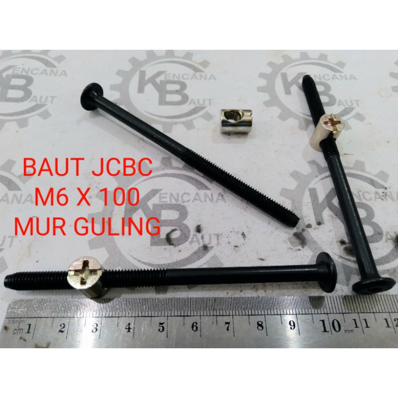 Jual BAUT DAN MUR JCBC M6 X 100 + MUR GULING / BAUT MEBEL / DIPAN ...