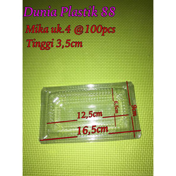 Jual @100pcs ukuran 4 box mika plastik mika bening tempat kue makanan ...