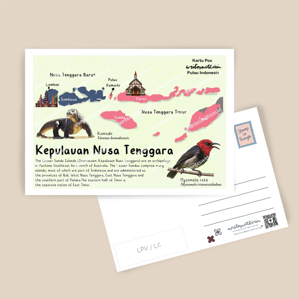 Jual (writeswithirin) Kartu Pos/ Postcard/ Post Card/ Penpal Pulau ...