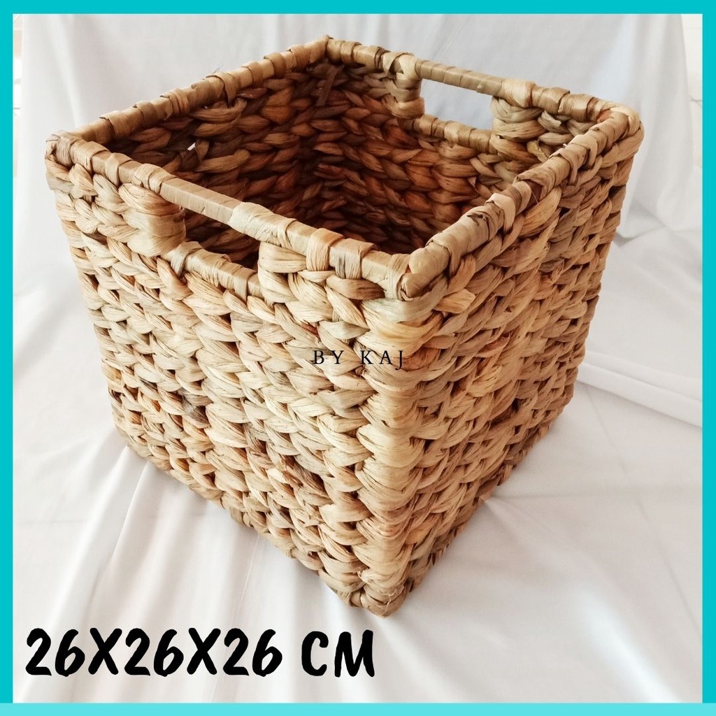 Jual Tempat Penyimpanan Enceng Gondok / box square / Kotak Mainan Anak ...