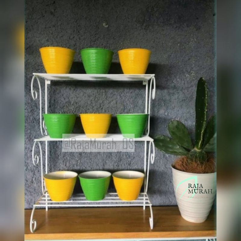 Jual STANDING POT 9 DUDUKAN POT BUNGA / RAK BUNGA BESI MINIMALIS SUSUN ...