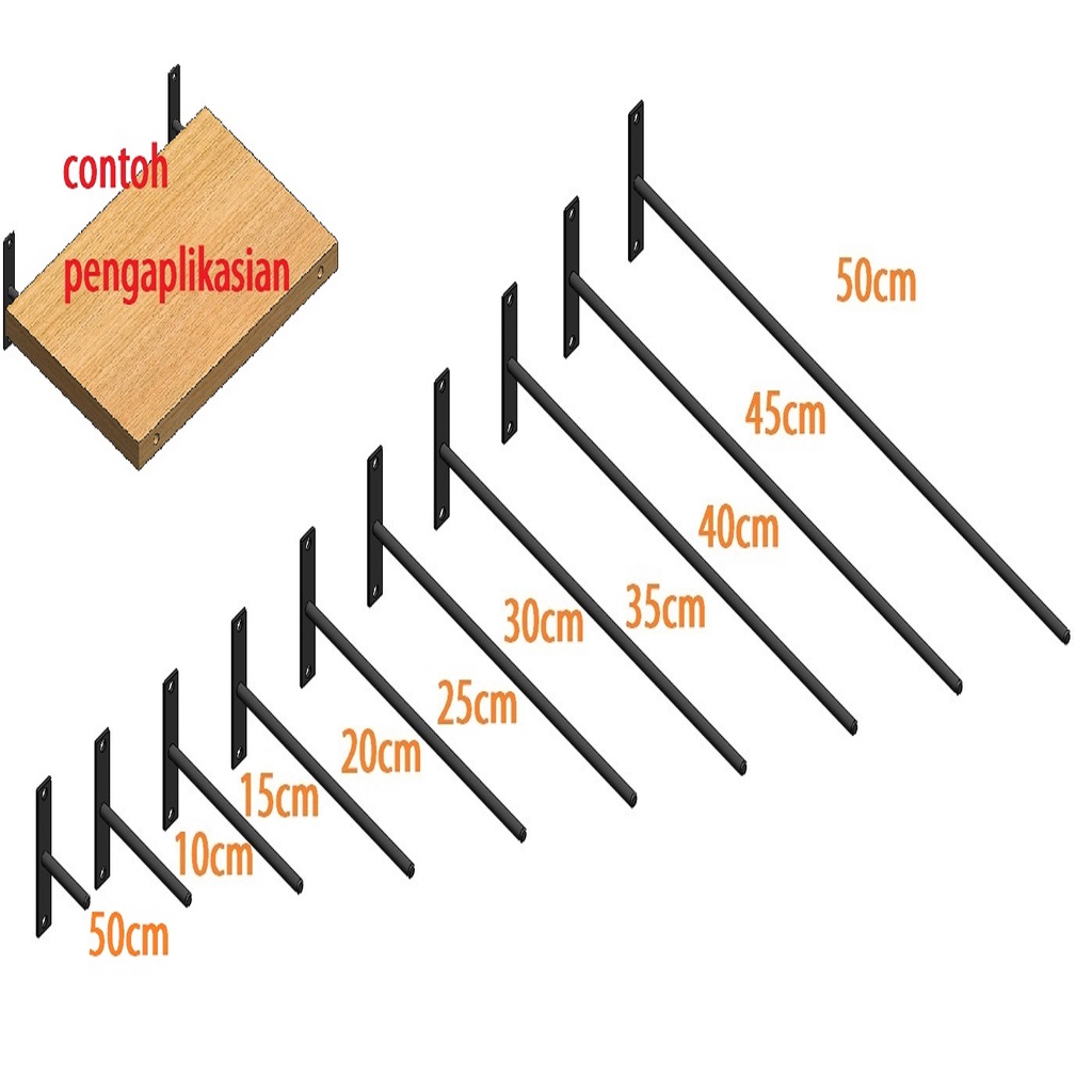 Jual dudukan papan besi as lurus tempel dinding | Shopee Indonesia