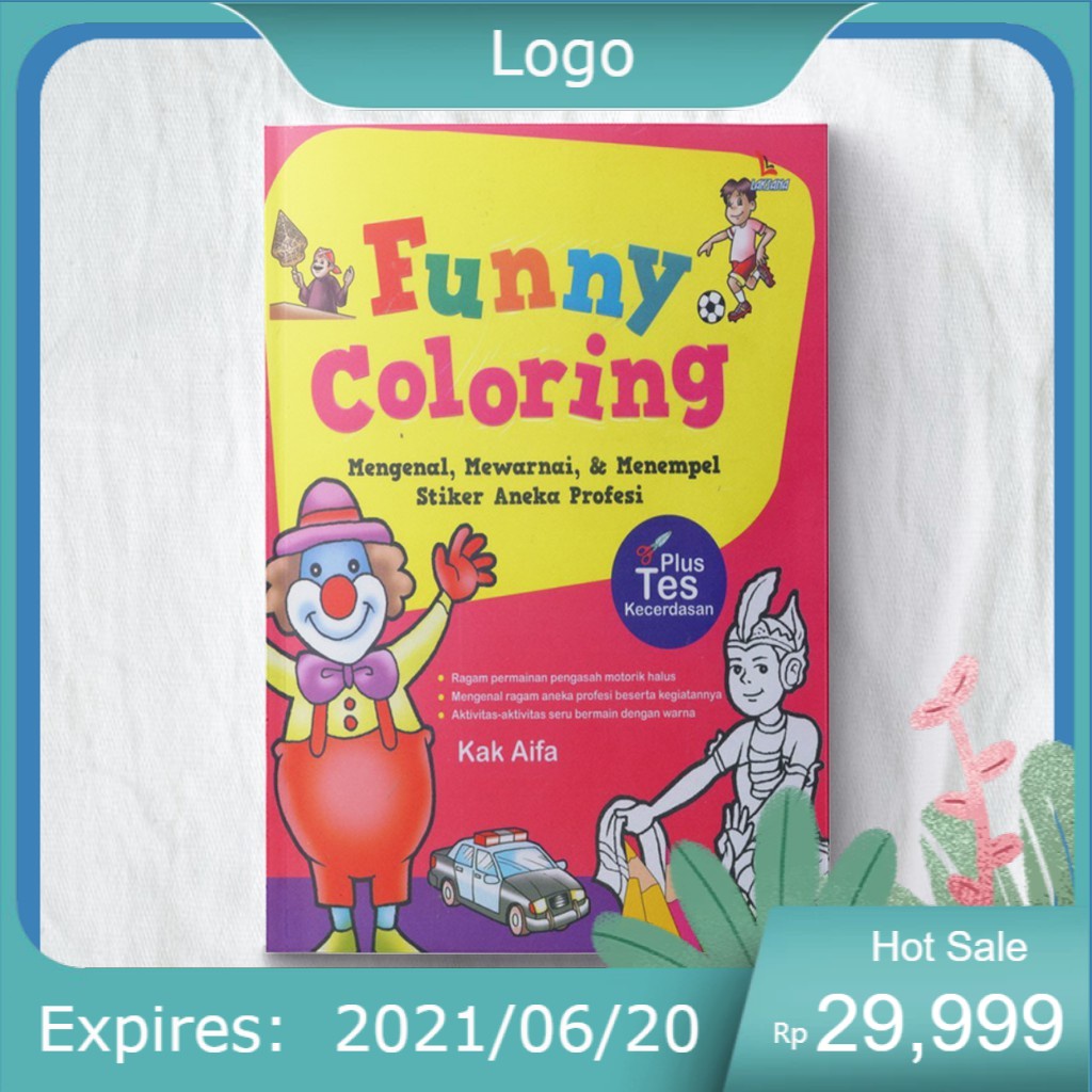 Jual Buku Funny Coloring Mengenal Mewarnai Menempel Stiker Aneka ...