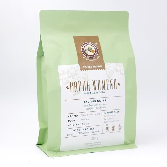 Jual kopi-biji- opal coffee - papua wamena arabica roasted beans 250g ...